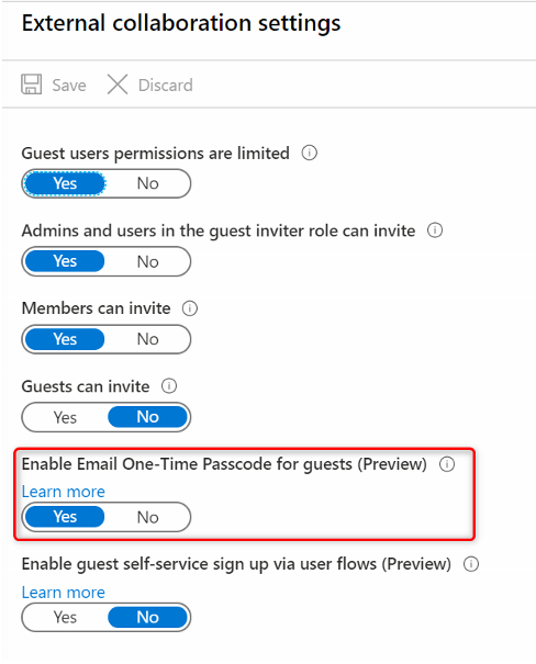 Azure AD One-Time Passcode (OTP)